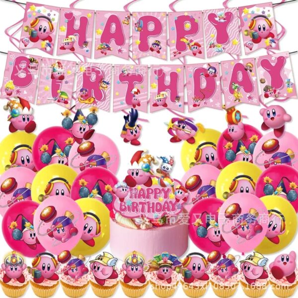 Set Decorativo para Cumpleaños Kirby (Nintendo) – Tu Fiesta a un Click