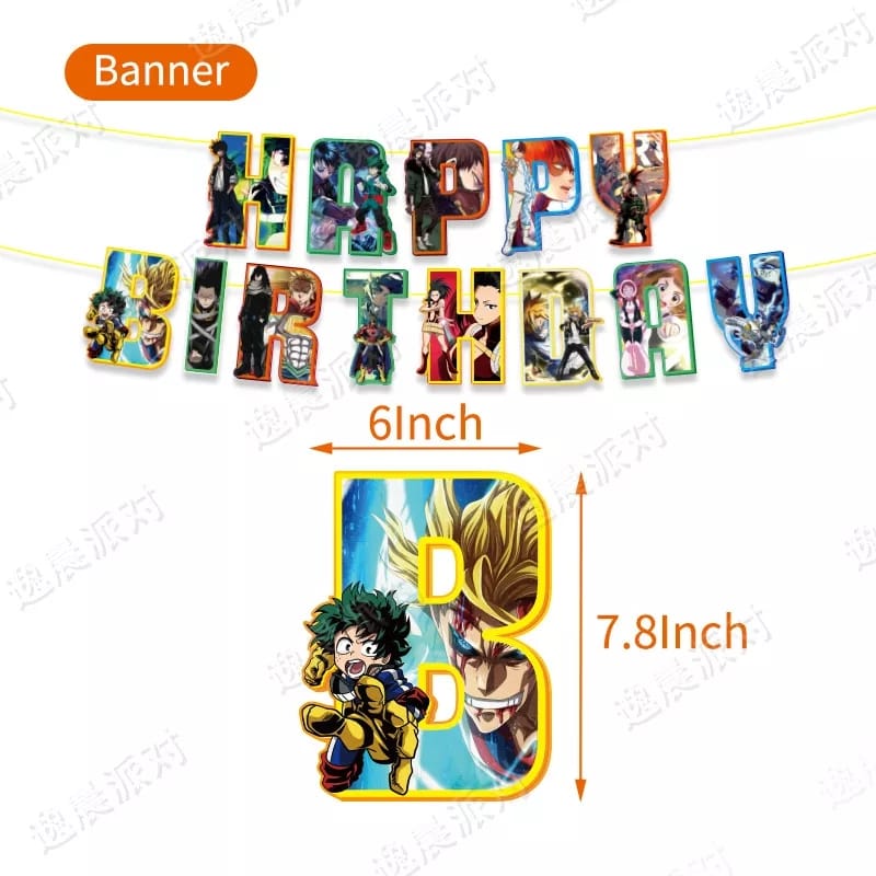Set Decorativo para Cumpleaños My Hero Academia – Tu Fiesta a un Click