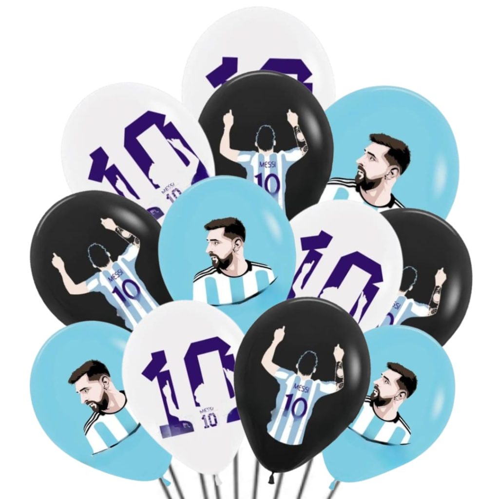 Pack 12 Globos Látex Futbol Messi – Tu Fiesta a un Click