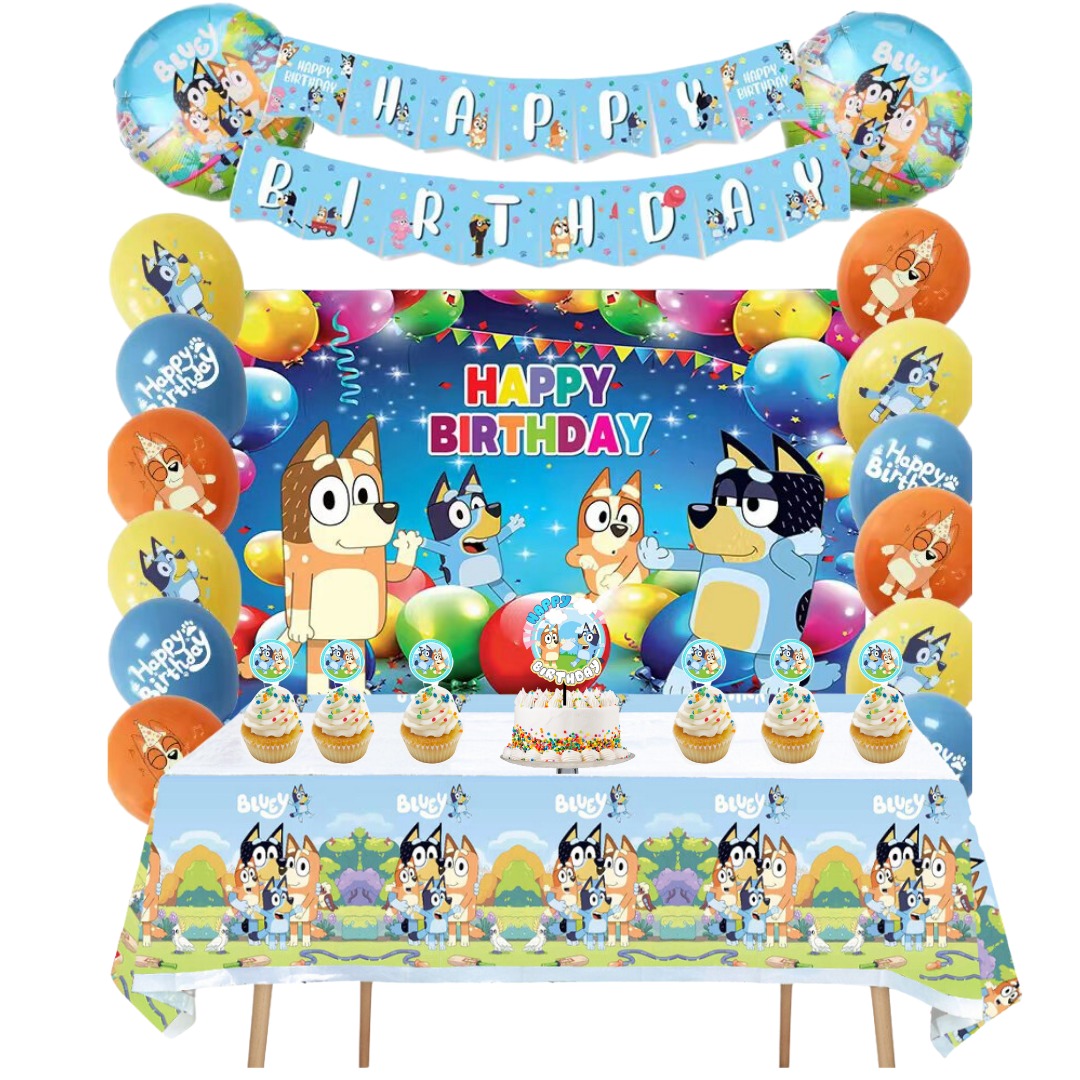 Set Globos Aluminio Bluey y Bingo modelo 3 – Tu Fiesta a un Click