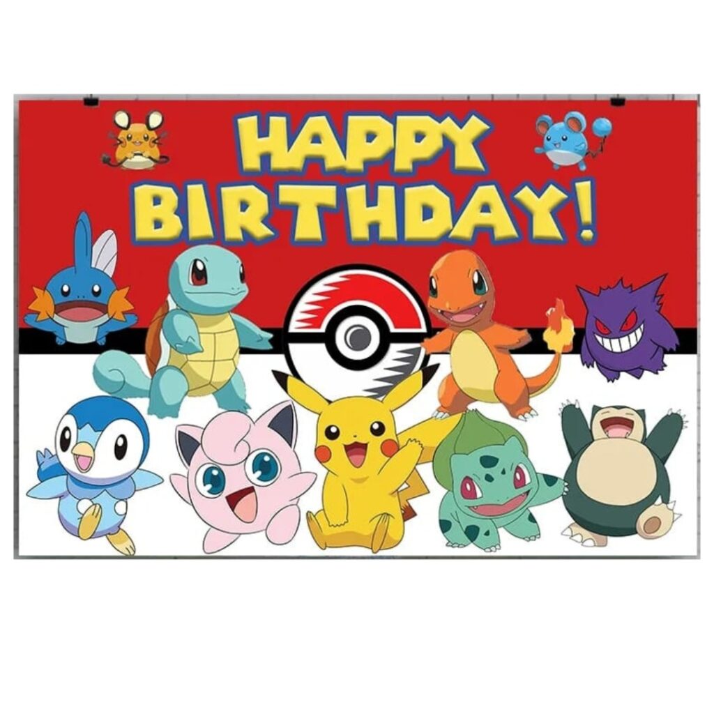 Fondo Telón para Cumpleaños Fotografías Pokemon 150cm x 100cm modelo 1 ...
