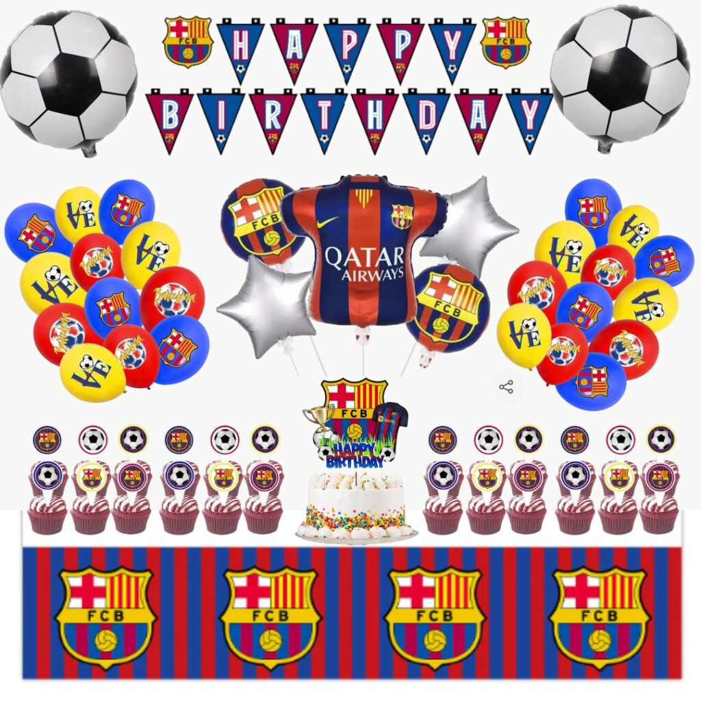 Set decoración Globos + Mantel Futbol Equipo Barcelona – Tu Fiesta a un ...