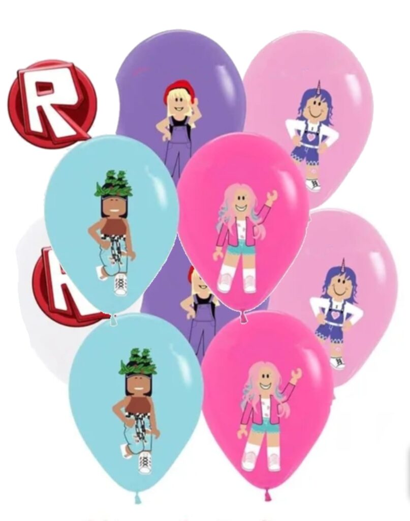 Pack 12 Globos Látex Roblox niña – Tu Fiesta a un Click