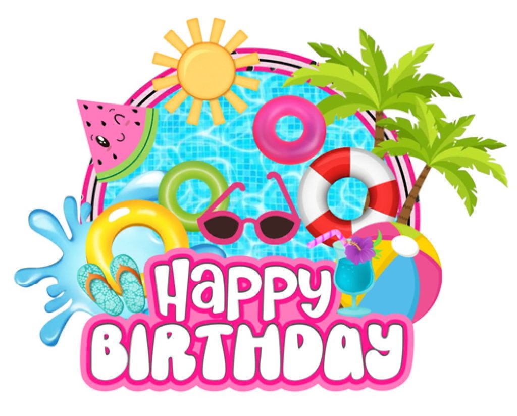Topper para Torta Cumpleaños Pool Party – Tu Fiesta a un Click
