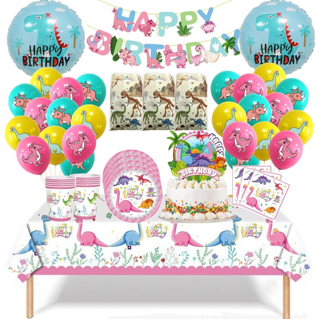 Globos Cotillón Decorativo Cumpleaños Dinosaurio bebe (rosa) – Tu ...