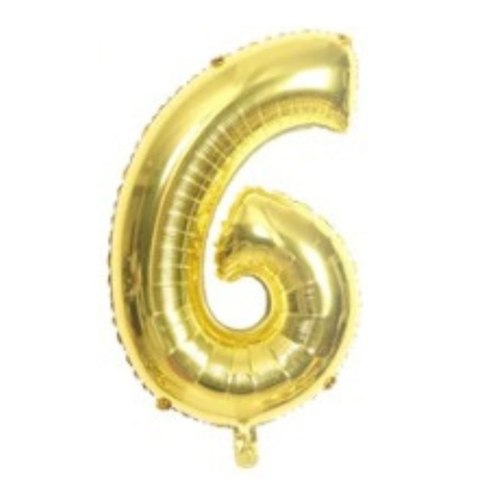 Globo Metálico Numero 6 Dorado 32″ (70cm) – Tu Fiesta a un Click