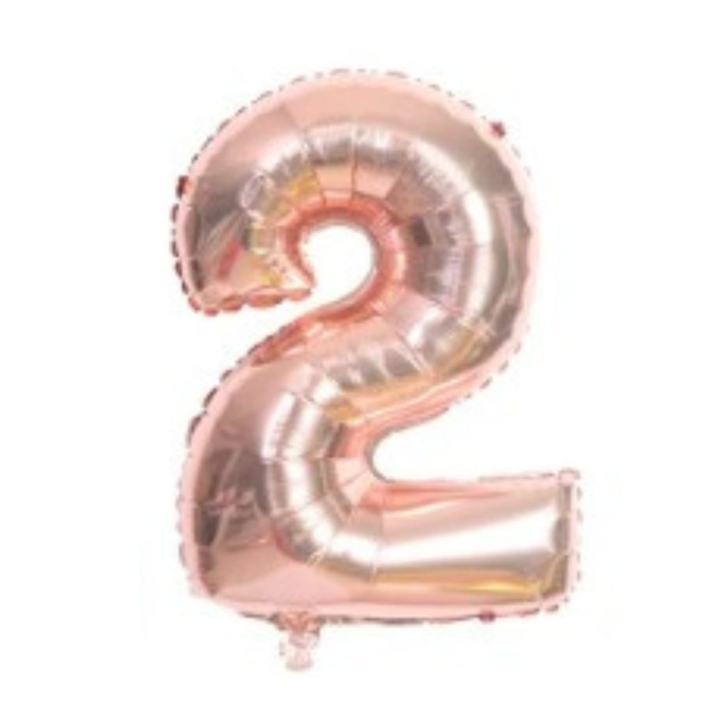 Globo Metálico Numero 2 Rosa Gold 32″ (70cm) – Tu Fiesta a un Click