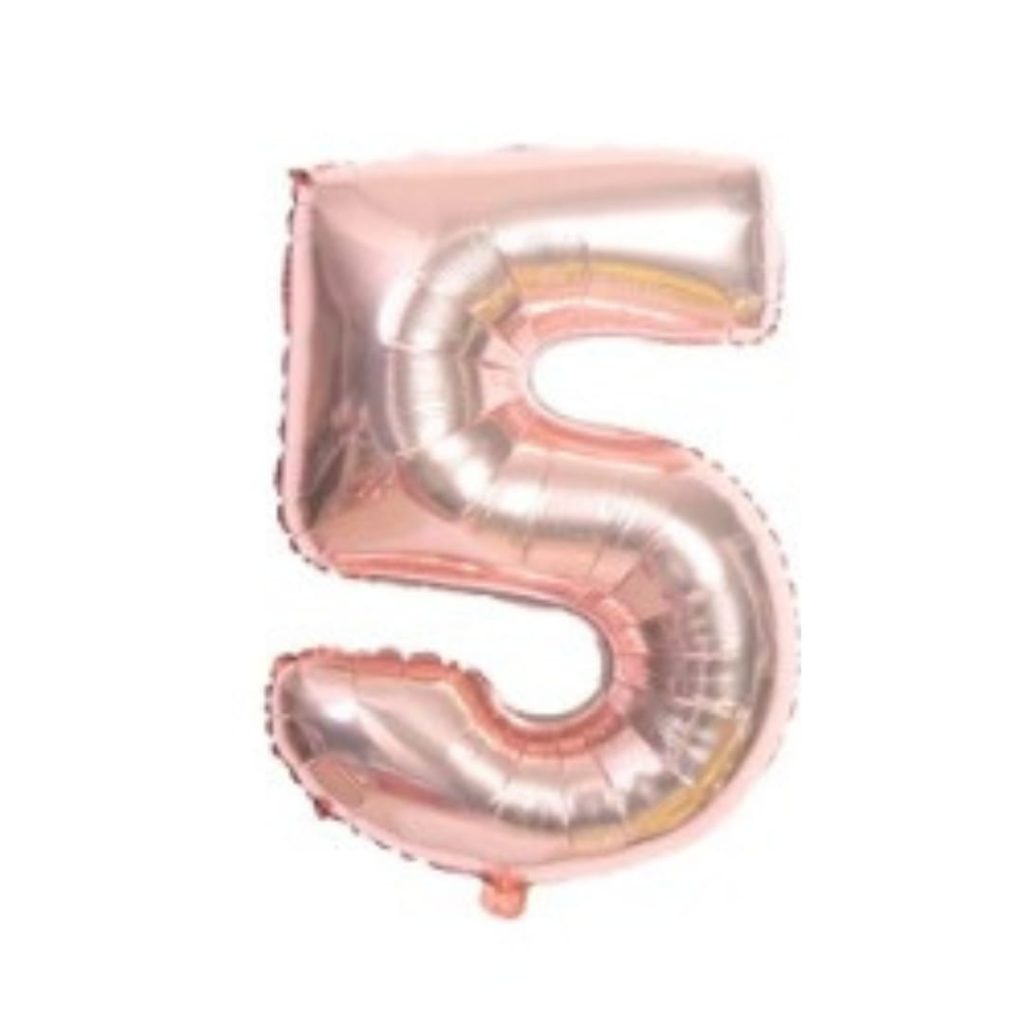 Globo Metálico Numero 5 Rosa Gold 32″ (70cm) – Tu Fiesta a un Click