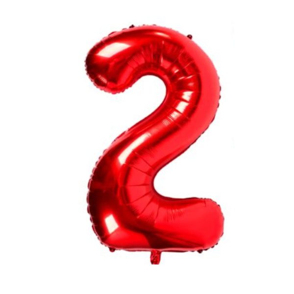 Globo Metálico Numero 2 Rojo 32″ (70cm) – Tu Fiesta a un Click