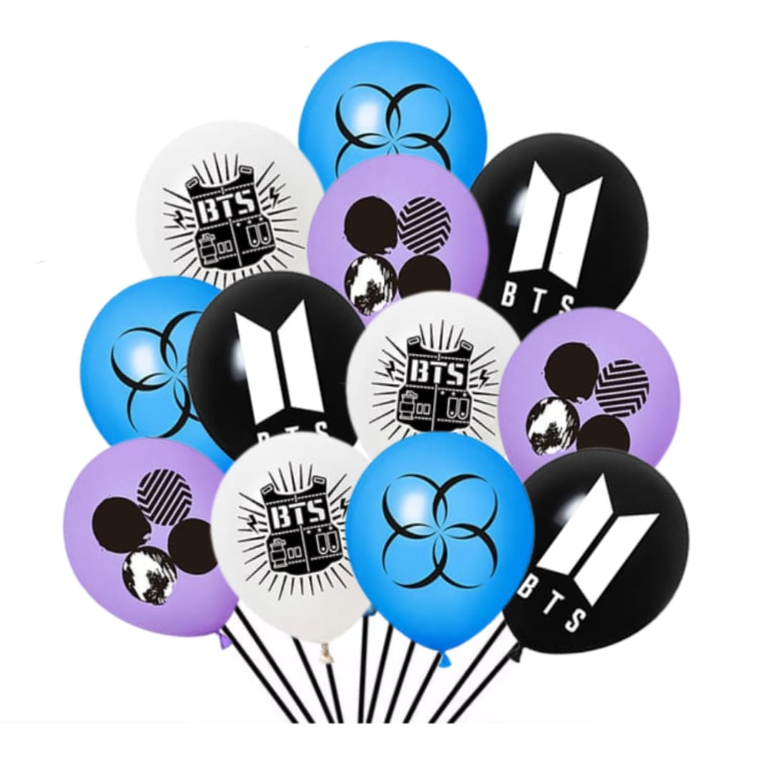 Pack 12 Globos Látex Cumpleaños BTS – Tu Fiesta a un Click
