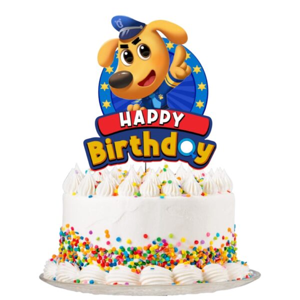 Topper de Torta Sheriff Labrador – Tu Fiesta a un Click